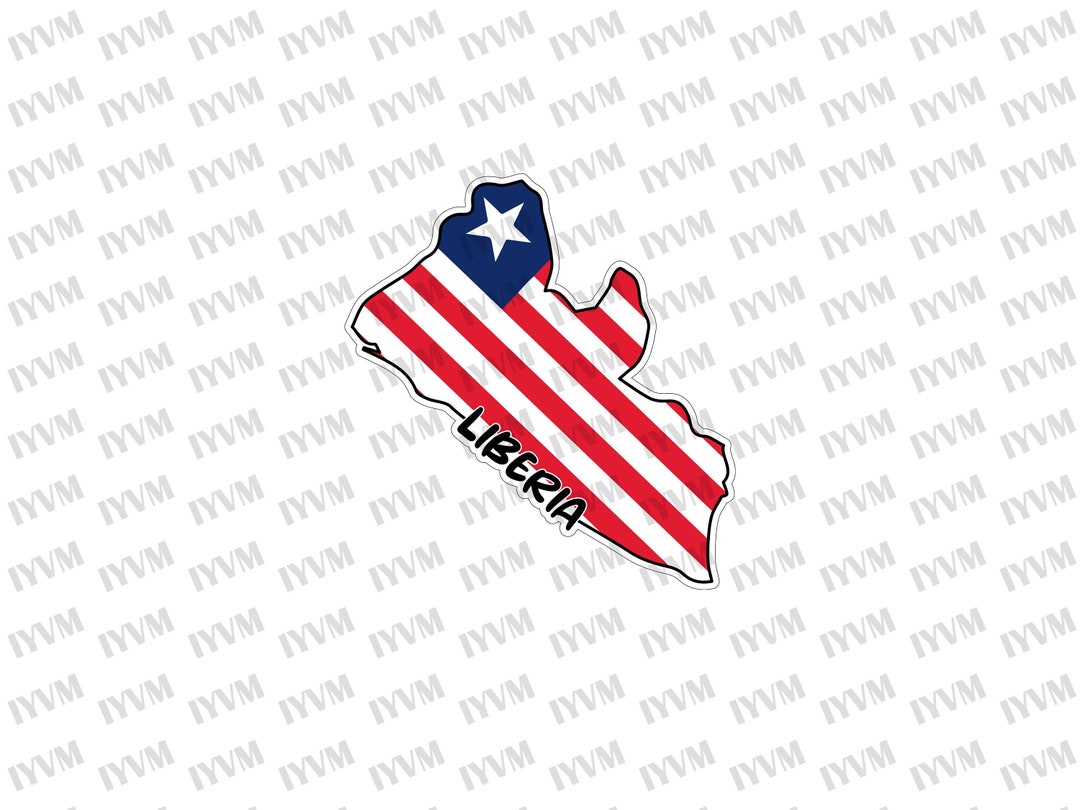Liberia Map Flag Sticker Decal / Republic of Liberia / Monrovia ...