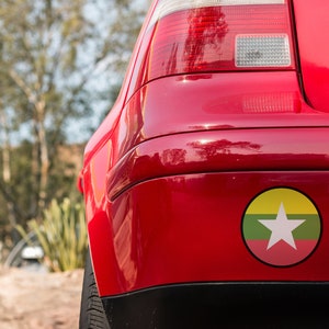 Myanmar Flag Circle Sticker Decal - Etsy