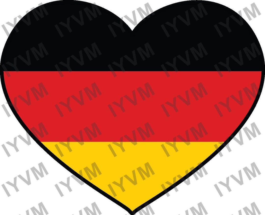 Germany Flag Heart Sticker Decal / Federal Republic of Germany / Berlin ...