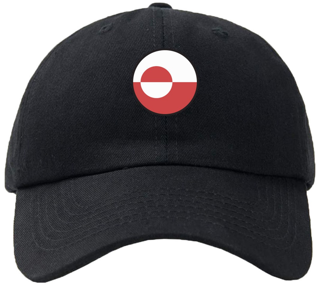 Greenland Flag Circle Baseball Cap Hat Hook & Loop Closure - Etsy