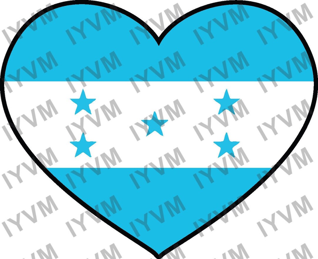 Honduras Flag Heart Sticker Decal / Republic of Honduras / Libre ...