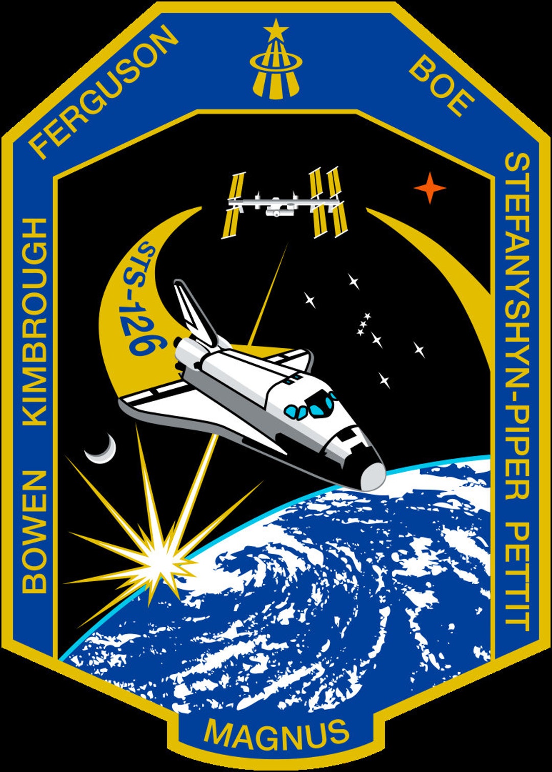 NASA STS-126 Mission Patch Sticker Decal Endeavour NASA Space Shuttle ...
