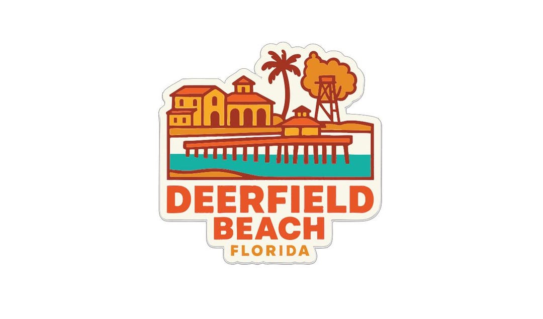 Deerfield Beach Florida Sticker Decal Vinyl Die-cut City Skyline ...
