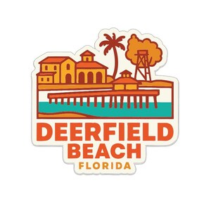 Deerfield Beach Florida Sticker Decal Vinyl Die-cut City Skyline ...