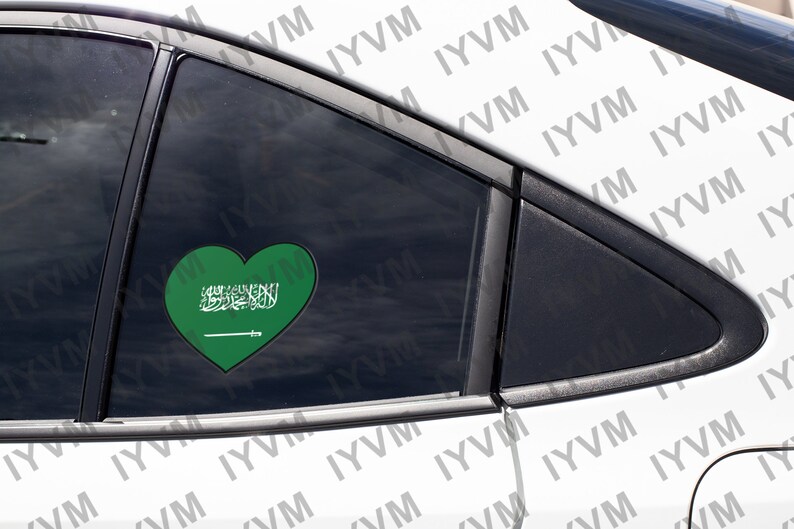 Saudi Arabia Flag Heart Sticker Decal / Kingdom of Saudi Arabia ...