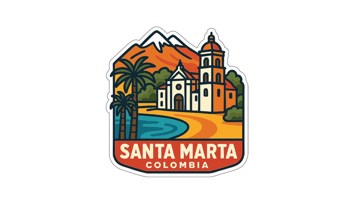 Santa Marta Colombia Sticker Decal Vinyl Die-cut City Skyline Landmark ...