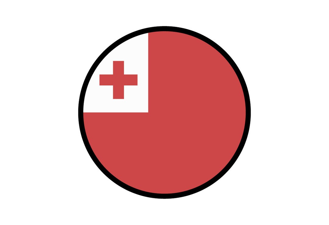 Tonga Flag Circle Sticker Decal - Etsy