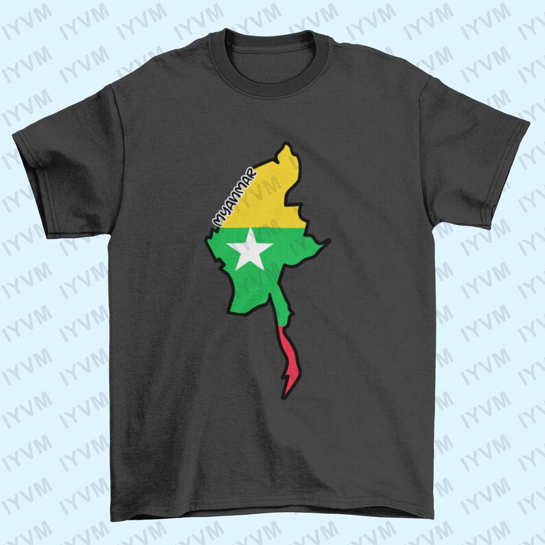 Myanmar Map Iron on Heat Transfer Vinyl HTV / Republic of the - Etsy