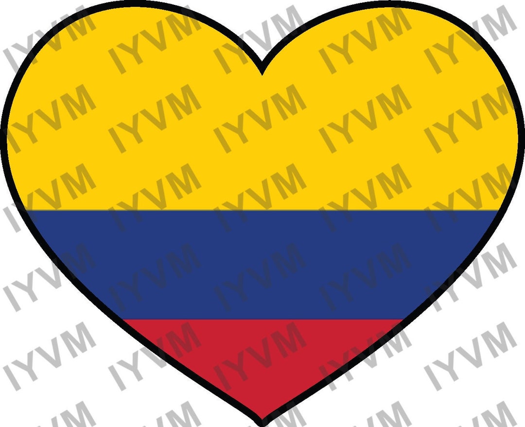 Colombia Flag Heart Sticker Decal / Republic of Colombia / Libertad Y ...