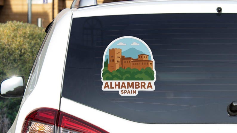 Alhambra of Granada Spain Sticker Decal Vinyl Die-cut Symbolic Landmark ...