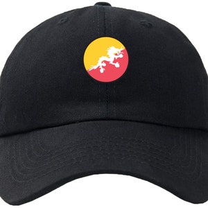Bhutan Flag Circle Baseball Cap Hat Hook & Loop Closure - Etsy