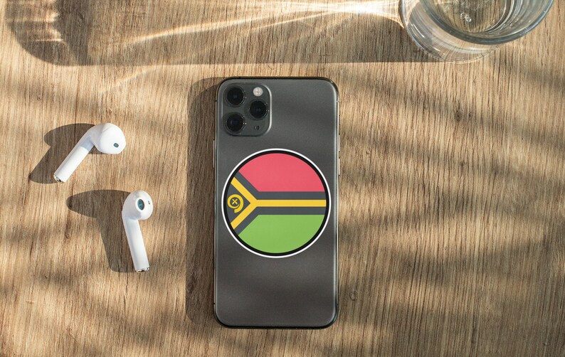 Vanuatu Flag Circle Sticker Decal - Etsy