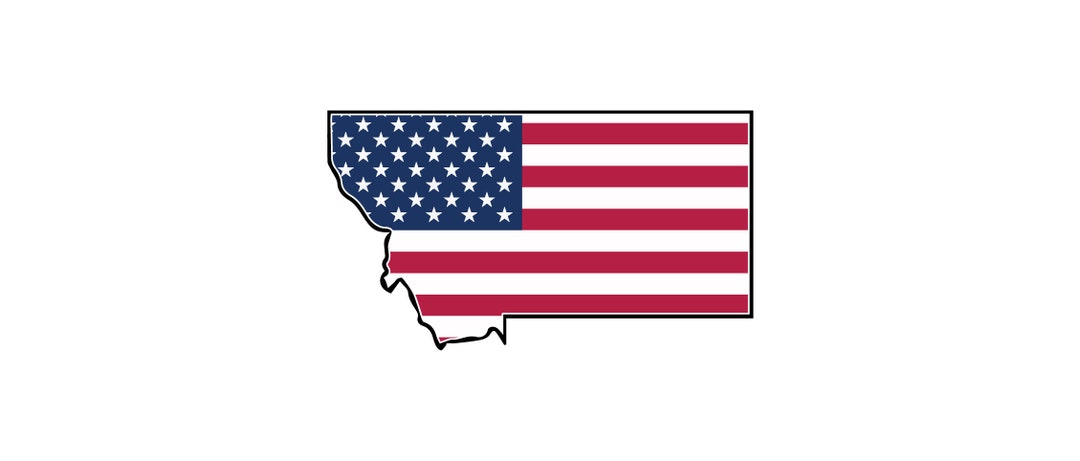State of Montana American Flag Sticker Decal USA Montana State Helena ...