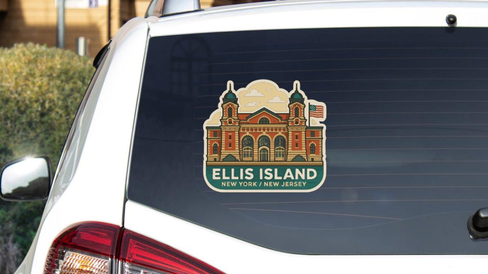 Ellis Island New York New Jersey Sticker Decal Vinyl Die-cut Symbolic ...