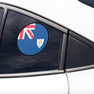 Anguilla Flag Circle Sticker Decal - Etsy