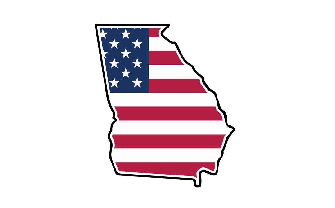 State of Georgia American Flag Sticker Decal USA - Etsy
