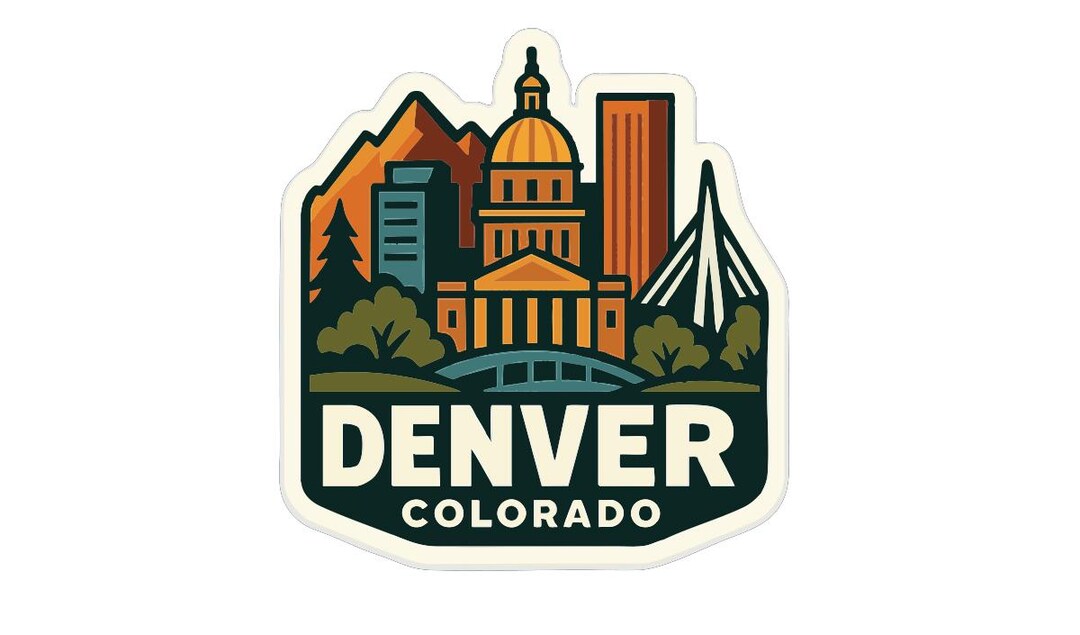 Denver Colorado Sticker Decal Vinyl Die-cut City Skyline Landmark ...