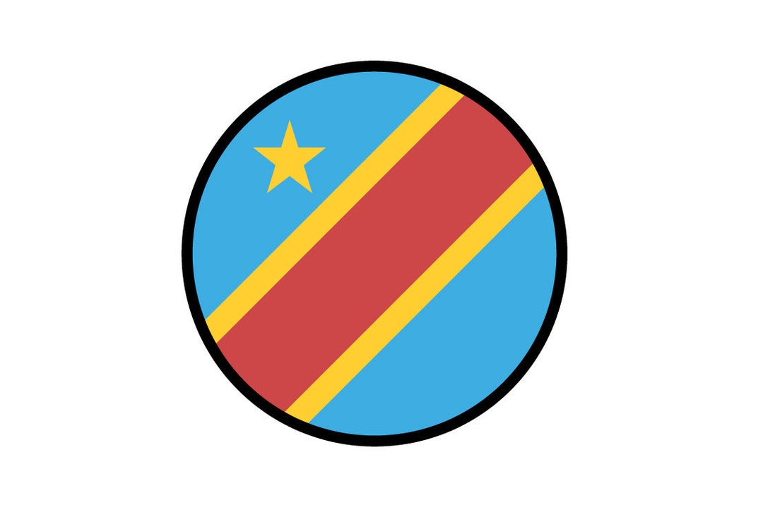 DRC Flag Circle Sticker Decal - Etsy