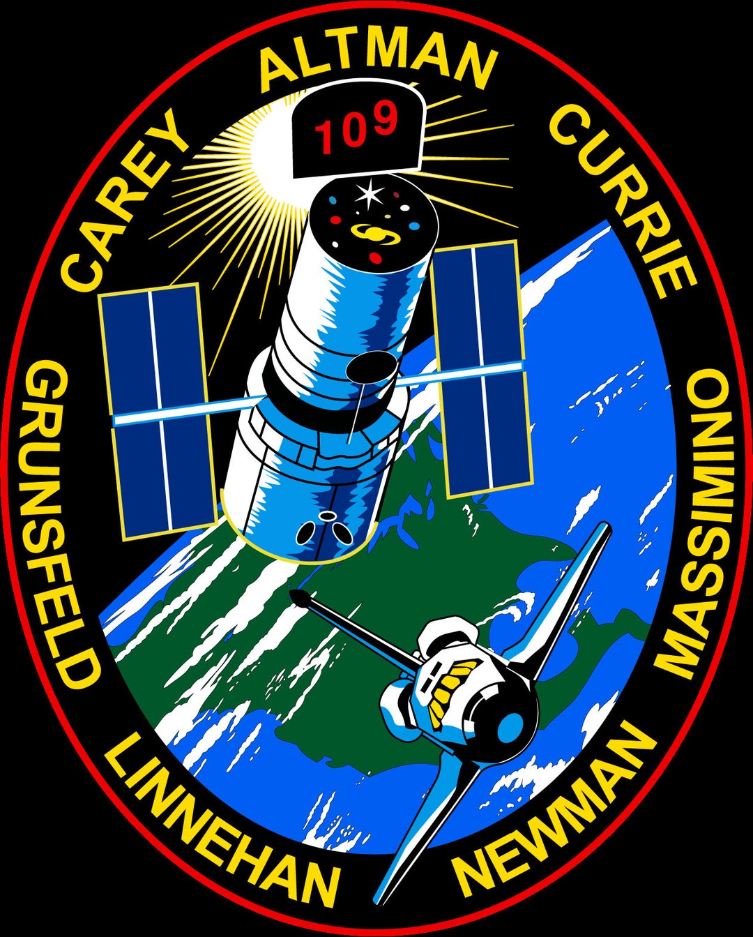NASA STS-109 Mission Patch Sticker Decal Columbia NASA Space Shuttle Mission - Etsy