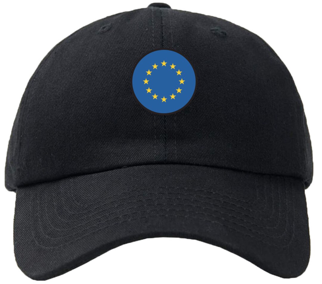 European Union Flag Circle Baseball Cap Hat Hook & Loop Closure - Etsy