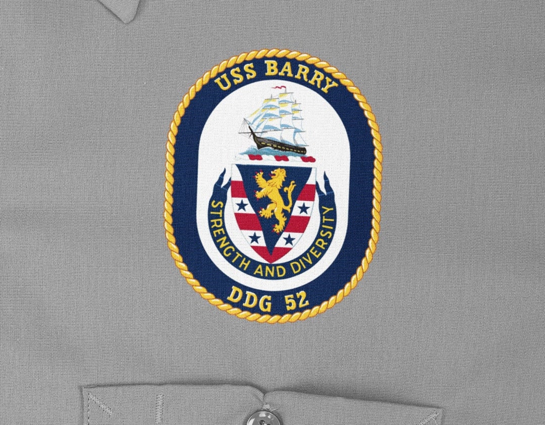 USS Barry DDG-52 Badge Iron on Heat Transfer Vinyl HTV Arleigh Burke ...