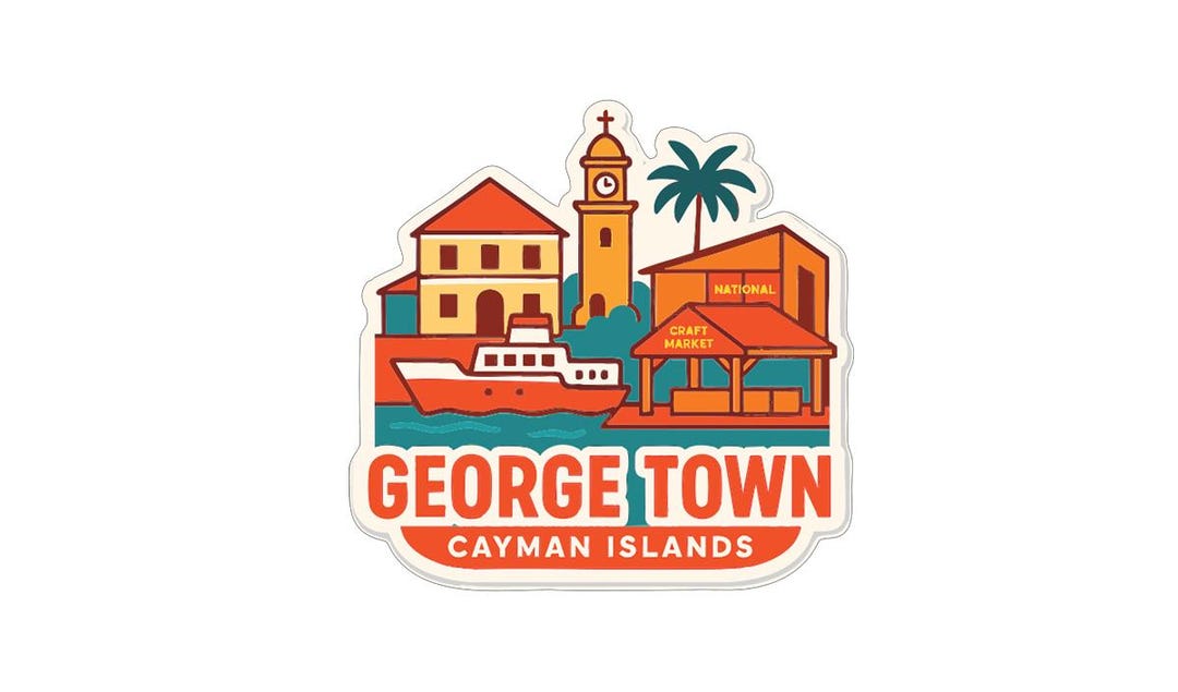 George Town Cayman Islands Sticker Decal Vinyl Die-cut City Skyline ...