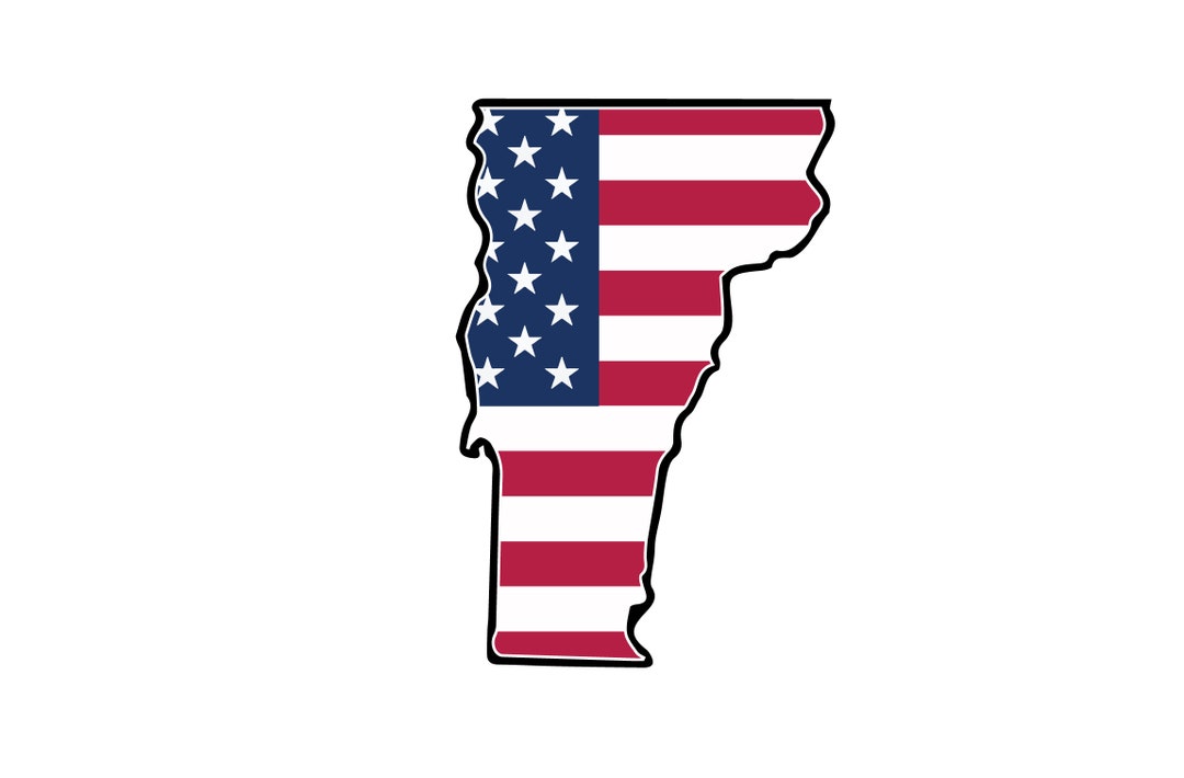 State of Vermont American Flag Sticker Decal USA Vermont State ...