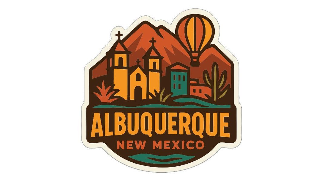 Albuquerque New Mexico Sticker Decal Vinyl Die-cut City Skyline ...
