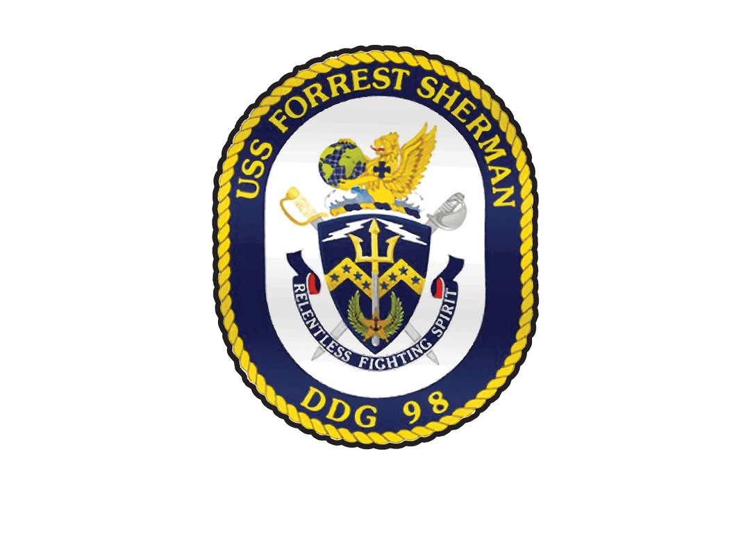 USS Forrest Sherman DDG-98 Badge Sticker Decal Arleigh Burke Class ...