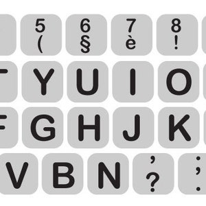AZERTY Keyboard Big Key Print Sticker Vinyl Decal Sticker - Etsy