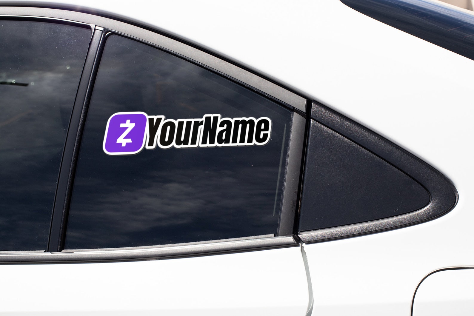 Personalized Zelle Username Decal Sticker Social Media Handle User ID ...