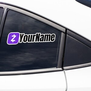 Personalized Zelle Username Decal Sticker Social Media Handle User ID ...