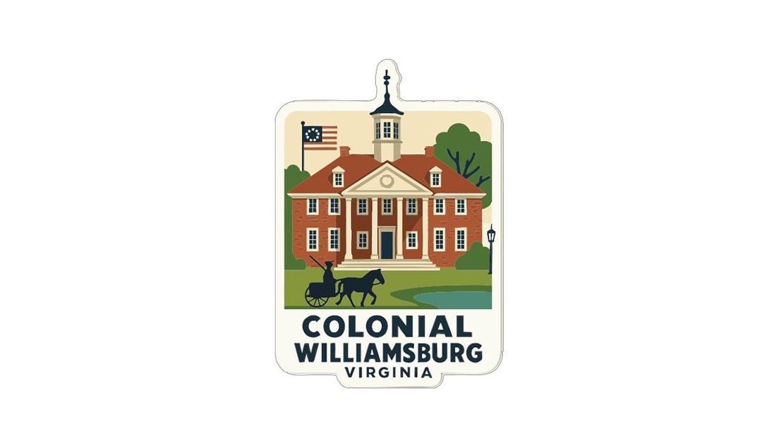 Colonial Williamsburg Virginia Sticker Decal Vinyl Die-cut Symbolic ...