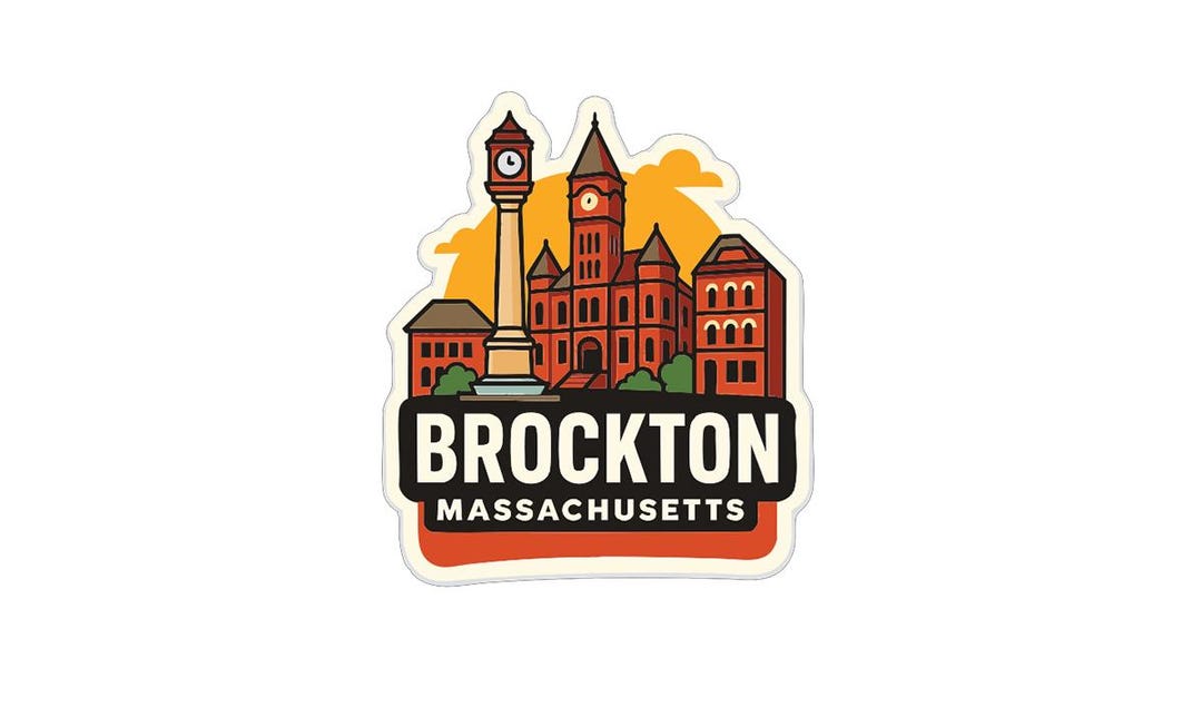 Brockton Massachusetts Sticker Decal Vinyl Die-cut City Skyline ...
