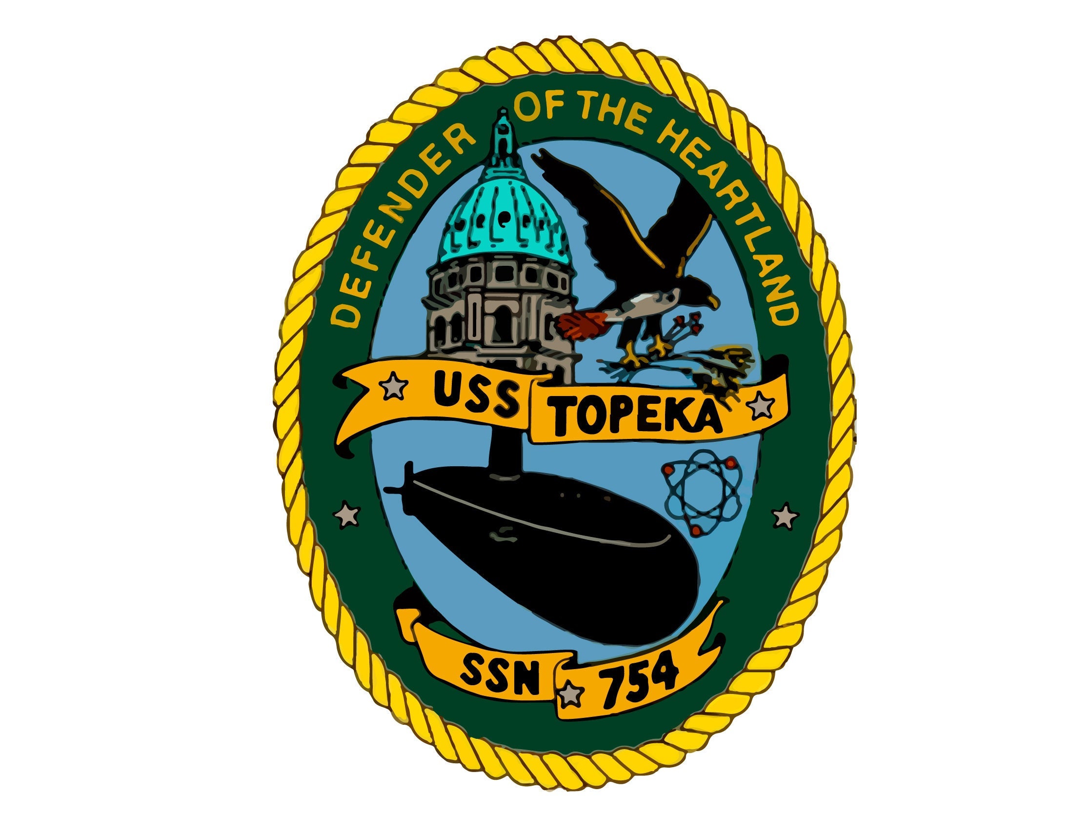 USS Topeka SSN-754 Badge Sticker Decal Los Angeles Class Attack ...