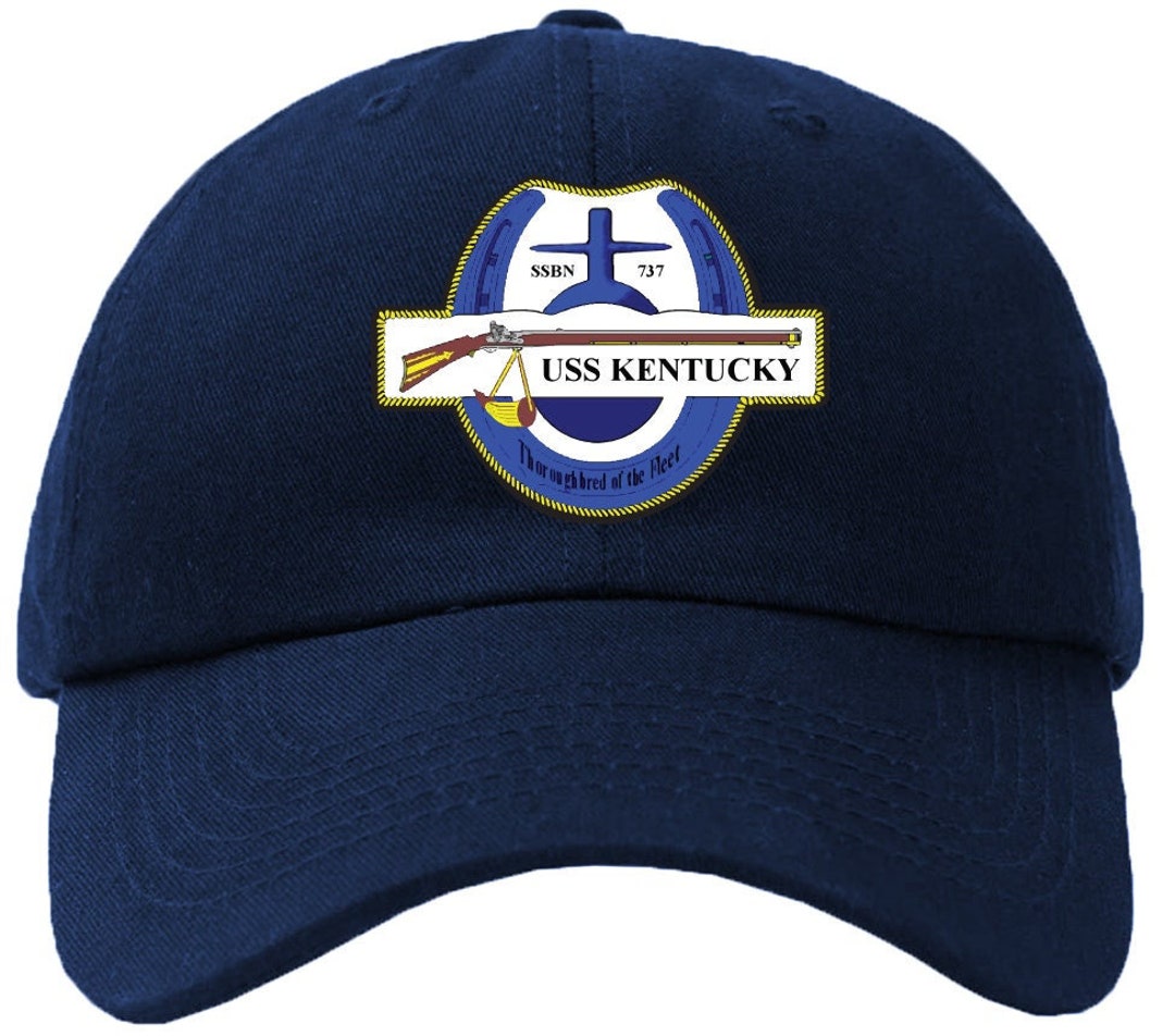 USS Kentucky SSBN-737 Badge Baseball Cap Hat Hook & Loop Closure Ohio ...