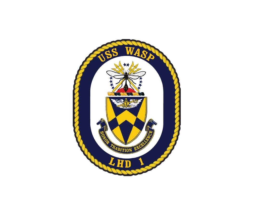 USS Wasp LHD-1 Badge Sticker Decal Wasp Class Amphibious Assault Ship ...