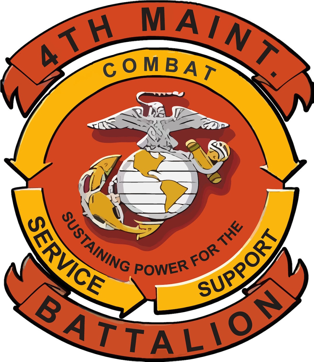 US Marine Corps Badge Sticker Decal 4th Maintenance Battalion Car ...