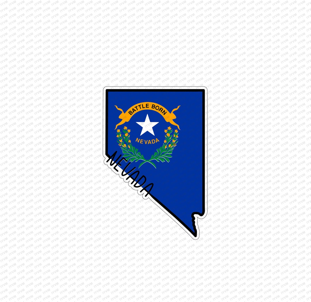 State of Nevada Map Flag Sticker Decal USA Nevada State Carson City the ...