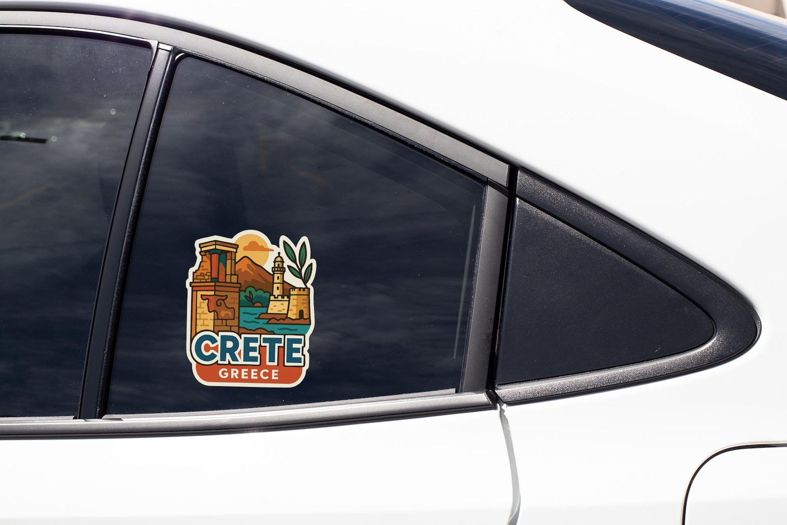 Crete Greece Sticker Decal Vinyl Die-cut City Skyline Landmark Design ...
