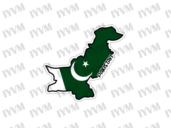 Pakistan Map Flag Sticker Decal / Islamic Republic of Pakistan | Etsy