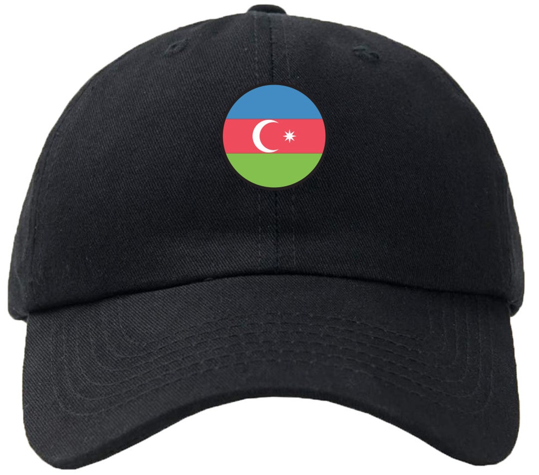 Azerbaijan Flag Circle Baseball Cap Hat Hook & Loop Closure - Etsy