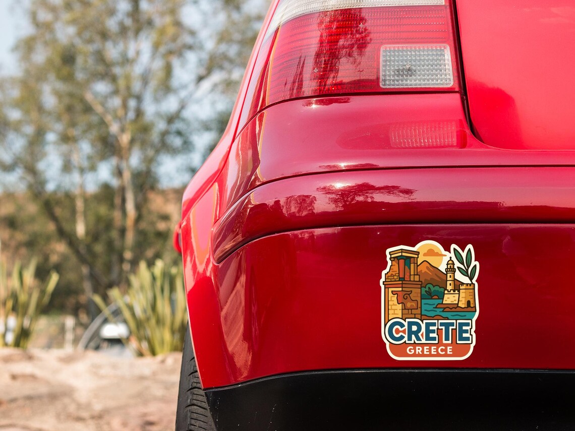 Crete Greece Sticker Decal Vinyl Die-cut City Skyline Landmark Design ...