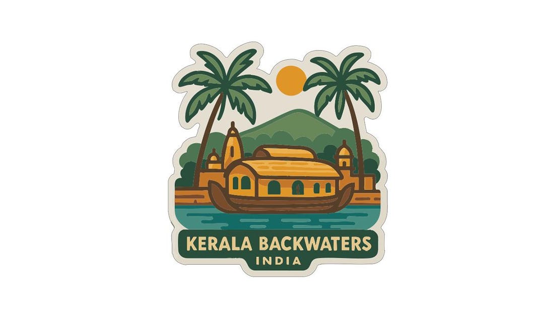 Kerala Backwaters India Sticker Decal Vinyl Die-cut Symbolic Landmark ...