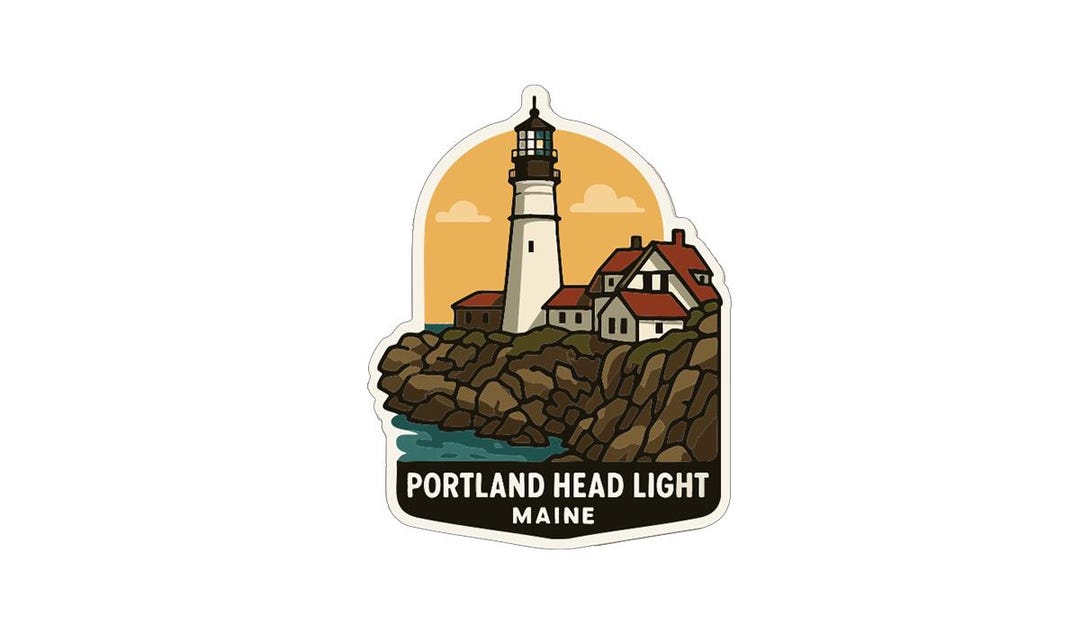 Portland Head Light Maine Sticker Decal Vinyl Die-cut Symbolic Landmark ...