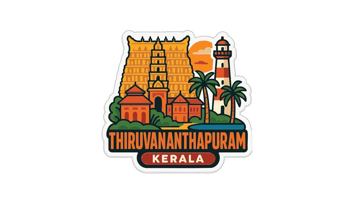 Thiruvananthapuram Kerala Sticker Decal Vinyl Die-cut City Skyline ...