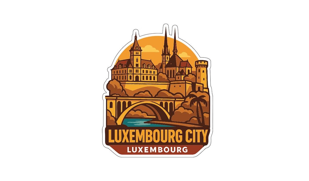 Luxembourg City Luxembourg Sticker Decal Vinyl Die-cut City Skyline ...