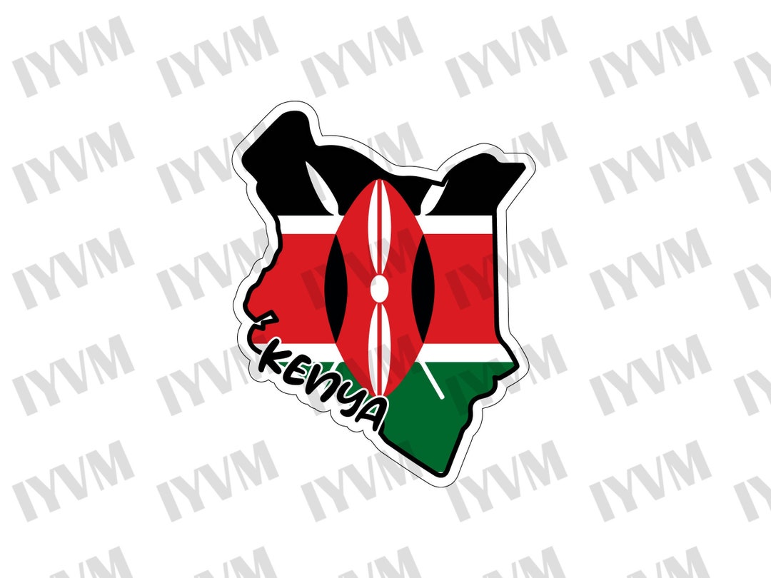 Kenya Map Flag Sticker Decal / Republic of Kenya / Harambee / Nairobi ...