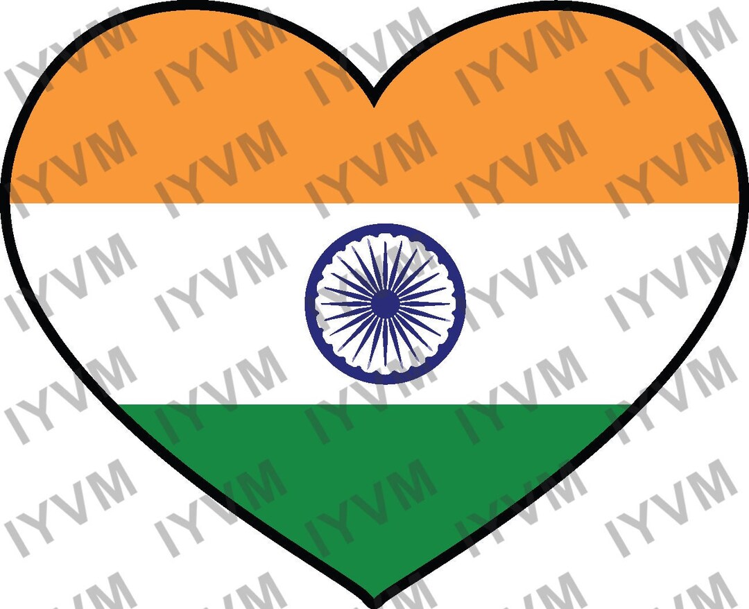 India Flag Heart Sticker Decal / Republic of India / Satyameva Jayate ...