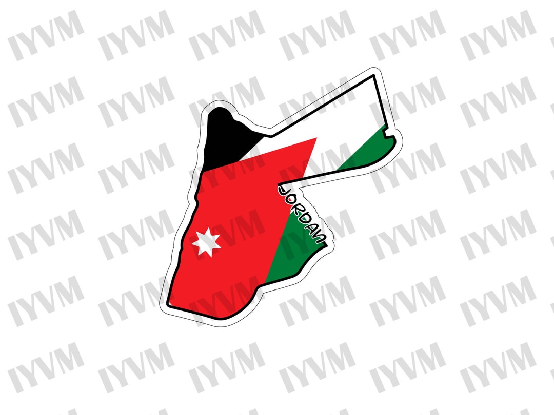 Jordan Map Flag Sticker Decal / Hashemite Kingdom of Jordan / الله ...